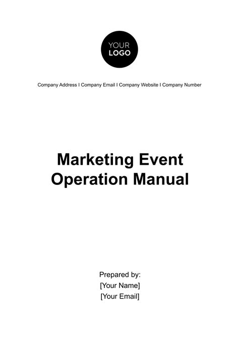 Free Marketing Event Operation Manual Template To Edit Online