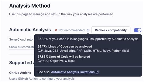 `0 Lines Of Code` With Automatic Analysis With `not Recommended` Sonarqube Cloud Sonar