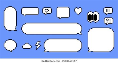 Set Pixel Art Dialogue Box Shining Stock Vector Royalty Free 2479225549 Shutterstock