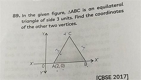 In The Given Figure Abc Is An Equilateral Triangle Of Side 3 Units Fin