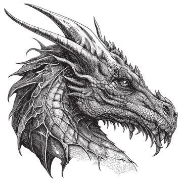 Dragon Head Sketches In Pencil