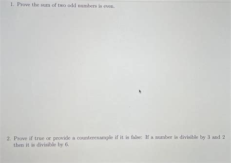 Solved Prove The Sum Of Two Odd Numbers Is Even A Chegg