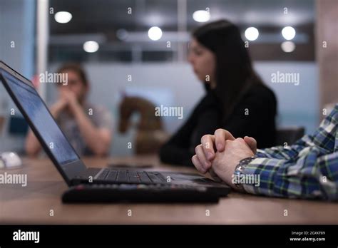 Software Developer Writing Programming Code On Laptop Computer Stock Photo Alamy