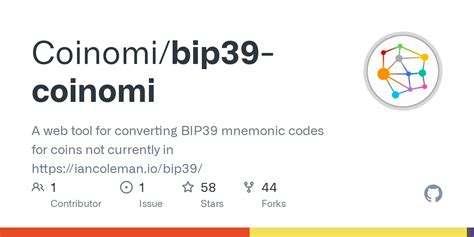 Github Coinomibip39 Coinomi A Web Tool For Converting Bip39 Mnemonic Codes For Coins Not
