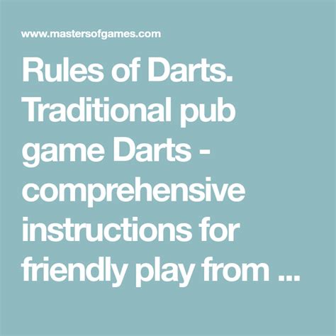 Darts Game Rules
