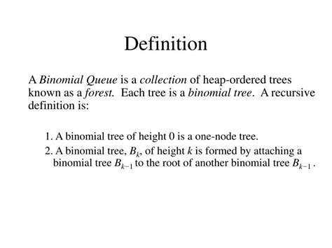 Ppt Binomial Queues Powerpoint Presentation Free Download Id216955