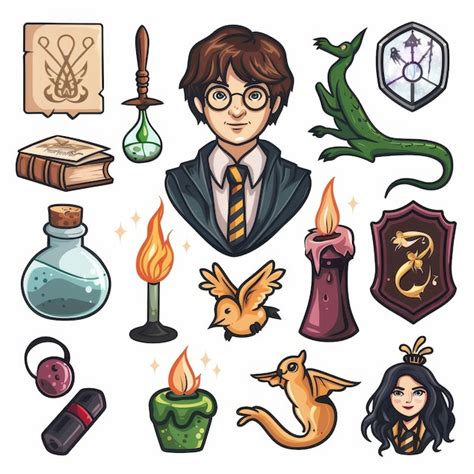 Magic Cartoon Icons Set Cartoon Illustration Of 16 Magic Icons For Web
