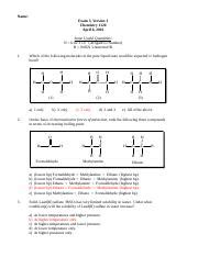 Exam 3 Version 1 CHEM 1120 Spring 2016 1 Doc Name Exam 3 Version 1 Chemistry 1120 April 6