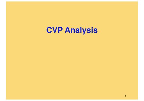 cvp analysis ppt powerpoint presentation on cost volume profit