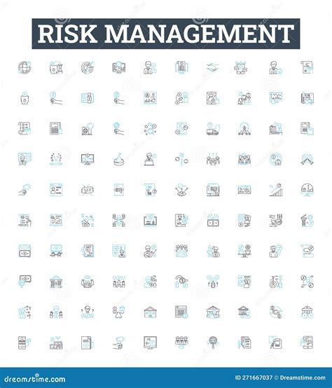 Risk Management Vector Line Icons Set Risk Management Assess Analyze Avoid Control
