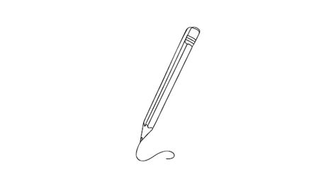 Premium Vector Single Continuous Line Drawing Of Pencil Pen Icon Back
