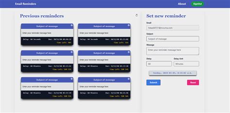 Email Reminders React AWS Welcome