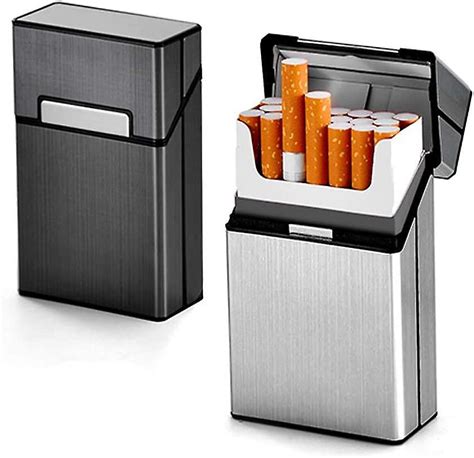 2 Pack Cigarette Cases Aluminum Cigarette Case Flip Holds 20