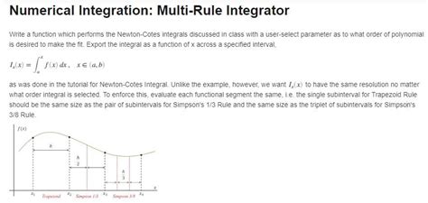 Solved Numerical Integration Multi Rule Integrator Write A