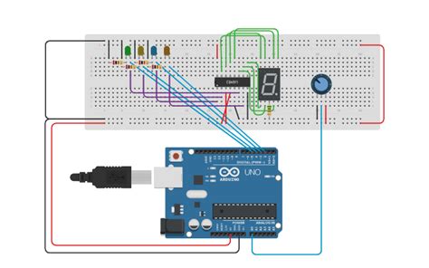 Circuit Design Potentiometer With 7 Segment Tinkercad
