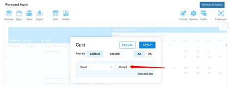 Reload Table With Columns After Incorrect Filtering By Column Label • Flexmonster