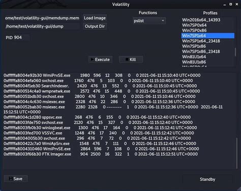 Volatility Gui Gui For Volatility Forensics Tool