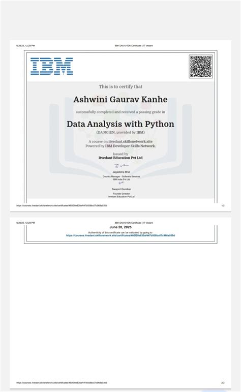 Learn Python Data Analysis With Ibm Certified Course Ashwini