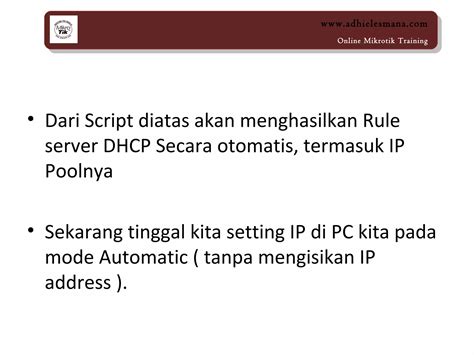 Mikrotik Dhcp Server Ppt
