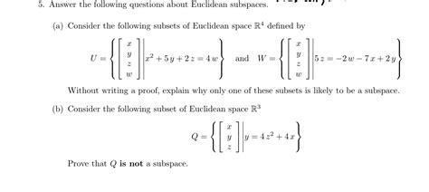 Solved Answer The Following Questions About Euclidean