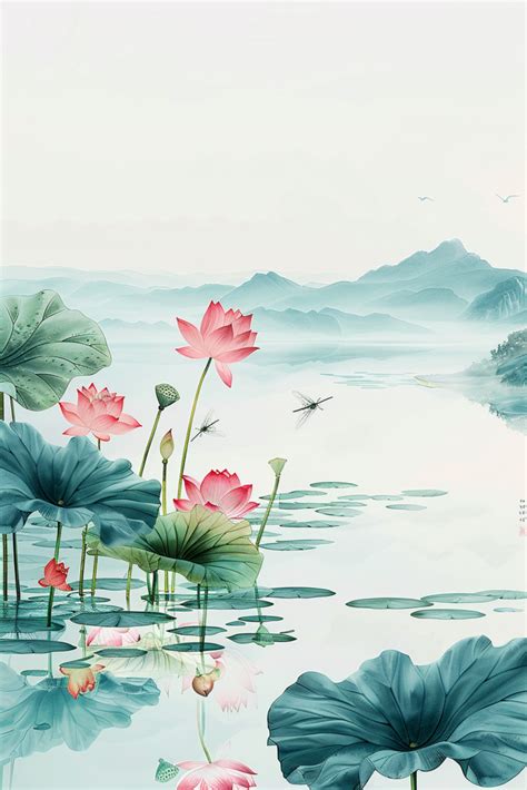 简约荷花素材图ai图背景png下载编号676158246964305865 设图网