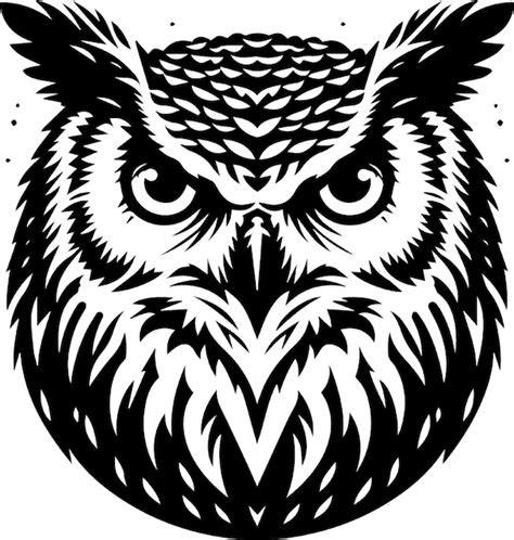 Premium Vector A Silhouette Great Horned Owl White Back Stencil Print
