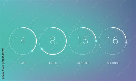 Ui Countdown Clock Counter Timer Vector Digital Count Down Circle Board With Circle Time Pie