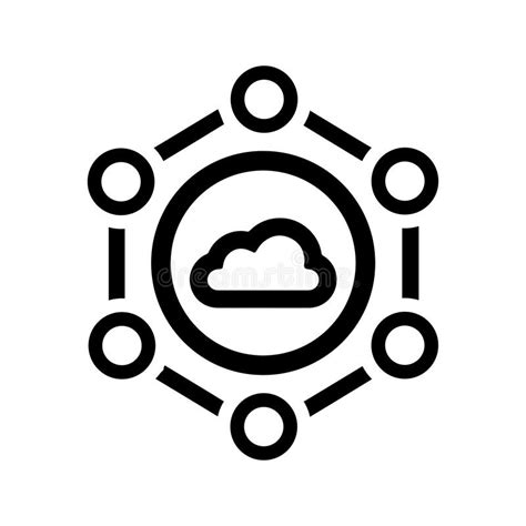 cloud data network icon black vector illustration stock vector