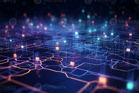Blockchain Data Fields Network Line Connect Stream Concept Of Ai Technology Digital