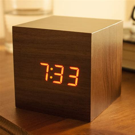 Sound Activated Wooden Cube Clock The Green Head