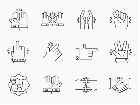 Touchscreen Gestures Icon Set Flat Icons