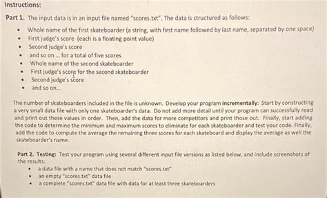 Solved Instructions Part 1 The Input Data Is In An Input