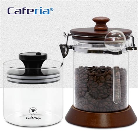 카페리아 커피 압축 진공 유리 밀폐용기 원두 보관용기 500ml Ca6 보관통 위시버킷