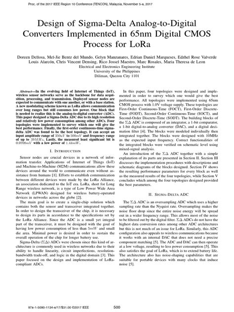 Design Of Sigma Delta Analog To Digital Converters Implemented In 65nm
