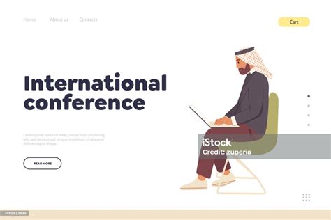국제회의 랜딩페이지 글로벌 비즈니스 협상 및 파트너십을 위한 웹 서비스 개념에 대한 스톡 벡터 아트 및 기타 이미지 개념
