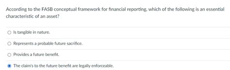 Solved According To The Fasb Conceptual Framework For