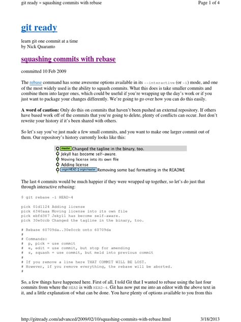 Squashing Commits With Git Pdf Software Computing