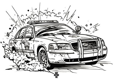 Realistic Police Car Coloring Pages