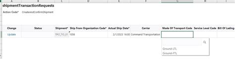 Rest Api For Shipping Method Lov With Mode Of Transport Code And Service Level Code — Cloud