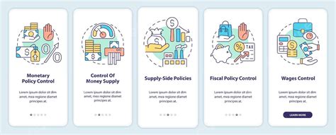 Controlling Inflation Onboarding Mobile App Screen Onboarding Menu Currency Vector Onboarding