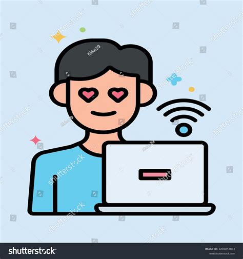 Internet Addiction Vector Art Clipart Stock Vector Royalty Free