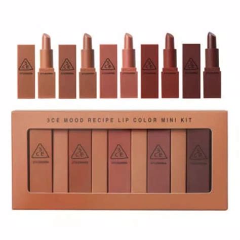 Jual 3ce Mood Recipe Lip Color Mini Kit Isi 5 Pcs Nude Set Shopee