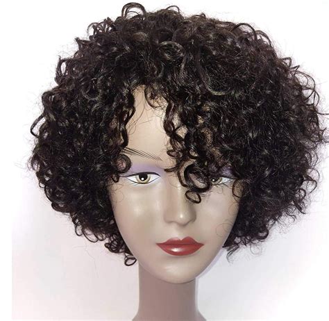 10a Grade Brazilian Wigs 10 Inch Short Kinky Curly Human Hair No Lace