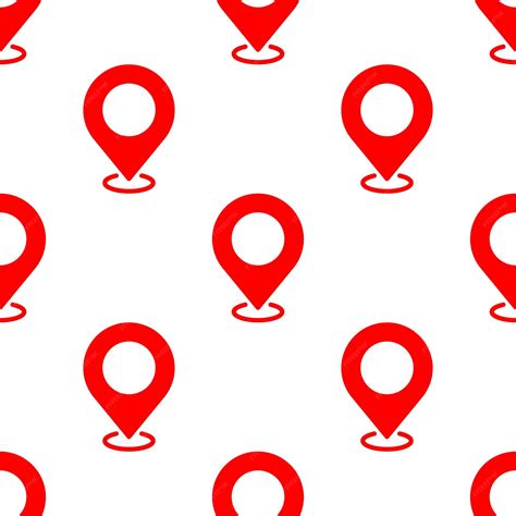 Premium Vector Red Pin Point Icon Seamless Pattern On White Background