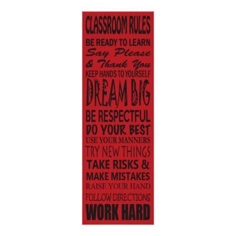 Order Classroom Rules Poster Red 12 X 36 Classroom Rules Poster