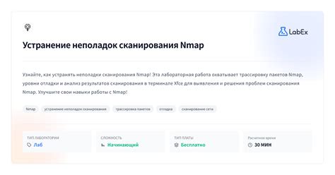 Устранение неполадок сканирования nmap labex