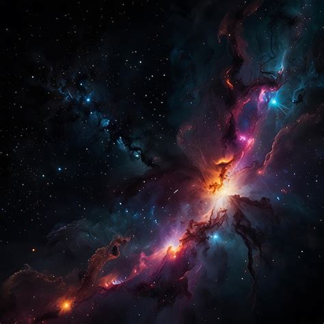 Vibrant Ethereal Lights Weaving Through A Dark Cosmic Void With Dynamic