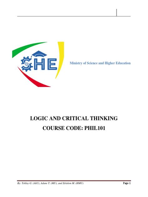 Logic And Critical Thinking Module Final Download Free Pdf Critical