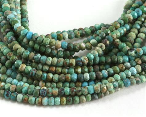 Hubei Turquoise Faceted Rondelle 2x3mm