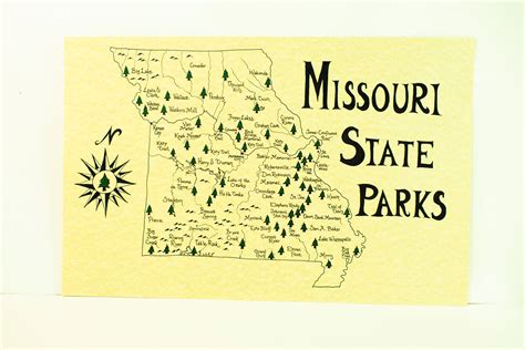 Missouri State Parks Map Etsy